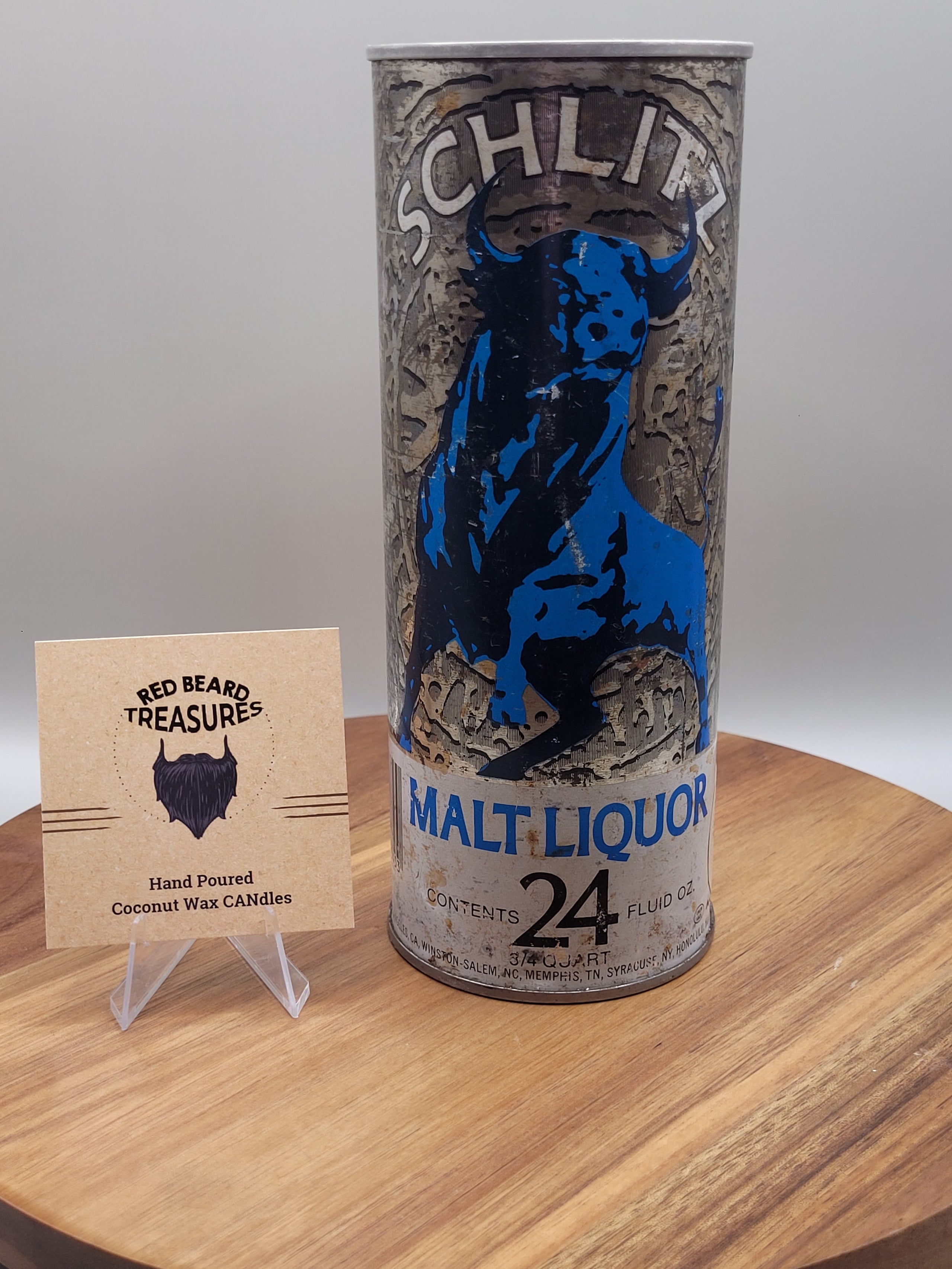 Schlitz Malt Liquor Blue Bull 24oz Vintage Can | Red Beard Treasures